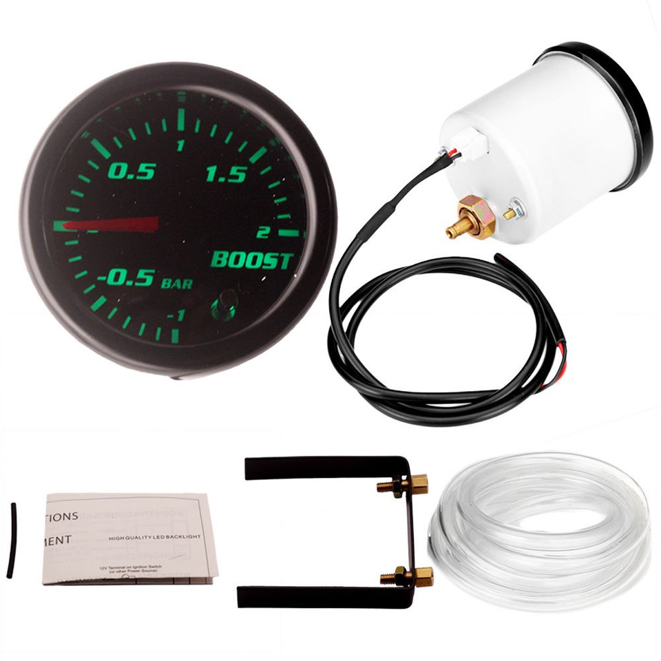 Universal 2" 52mm 7 Color LED Electrical Car Bar Turbo Boost Gauge ...
