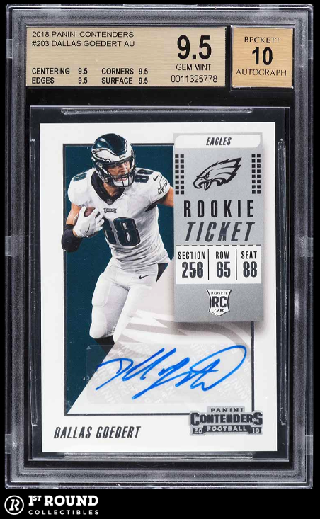 2018 Panini Contenders - Rookie Ticket Autograph Dallas Goedert #203 ...