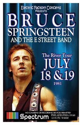 BRUCE SPRINGSTEEN Concert TOUR Poster SPECTRUM PHILADELPHIA PA 1981 GIG ...