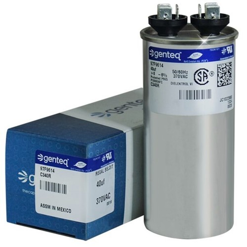40 uf MFD 370 volt VAC GE Genteq CAPCOM Round Run Capacitor 97F9614 ...
