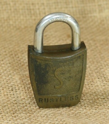 Vintage Slaymaker Rustless Gold Body Padlock Lock No Key Decor Rustic ...