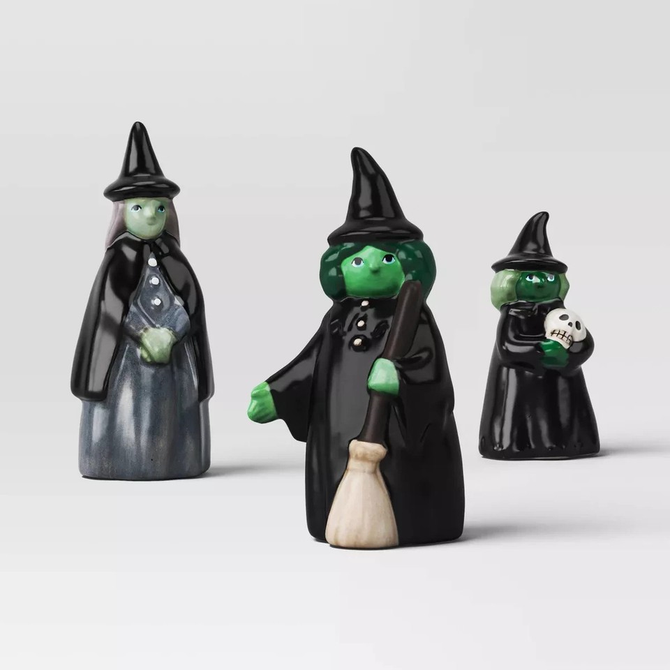 New Target Halloween Witch Hyde & Eek Ceramic Mini Mantle Figures 3pc ...
