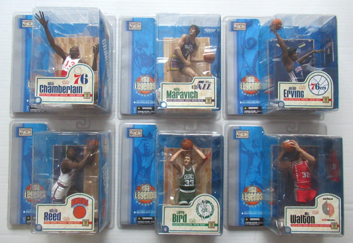 MCFARLANE NBA LEGENDS SERIES 1 BIRD MARAVICH ERVING REED WILT 6 FIGURE ...
