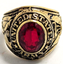 SETA United States Army 14K Gold-Plated Brass & Simulated Red Ruby Ring ...
