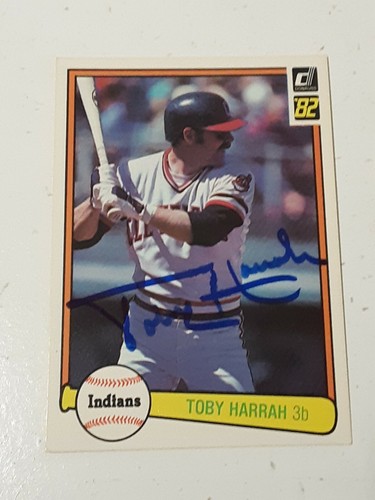 Toby Harrah Cleveland Indians 1982 Donruss Autograph Card #72 READ ...