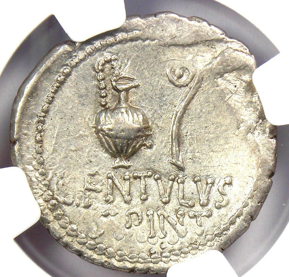 Cassius AR Denarius Libertas Spinther Coin 42 BC - Certified NGC XF (EF ...