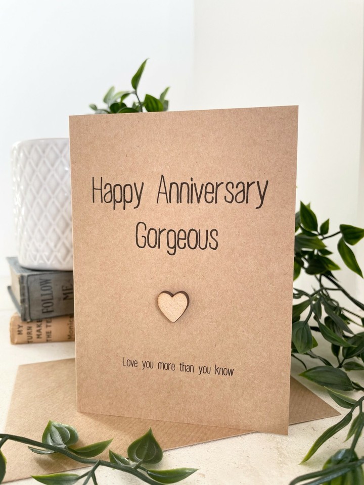 Rustic Happy Anniversary Card / Husband Wife Boyfriend Girlfriend ...