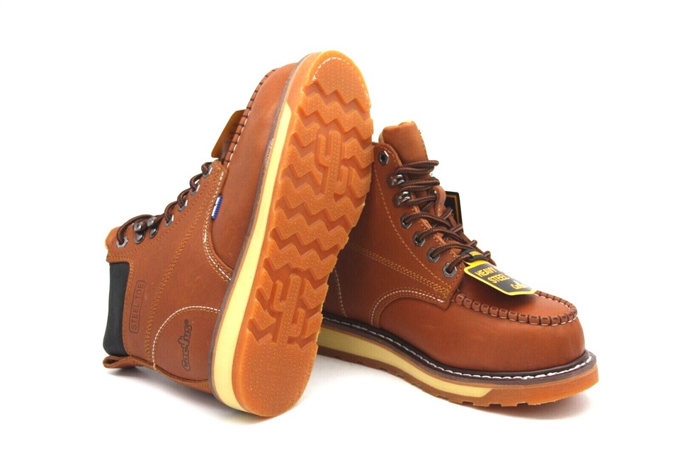 MEN'S CACTUS FOOTWEAR 627MS BROWN STEEL TOE OIL RESISTANT WORK BOOT | eBay