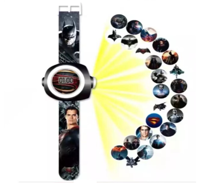 Children's Superman & Batman Projection Watch Kids 20 Images Digital ...