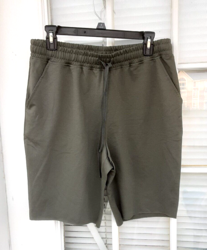 NWT Lularoe Jamie Medium French Terry Shorts Solid Olive Green Fit 10/ ...