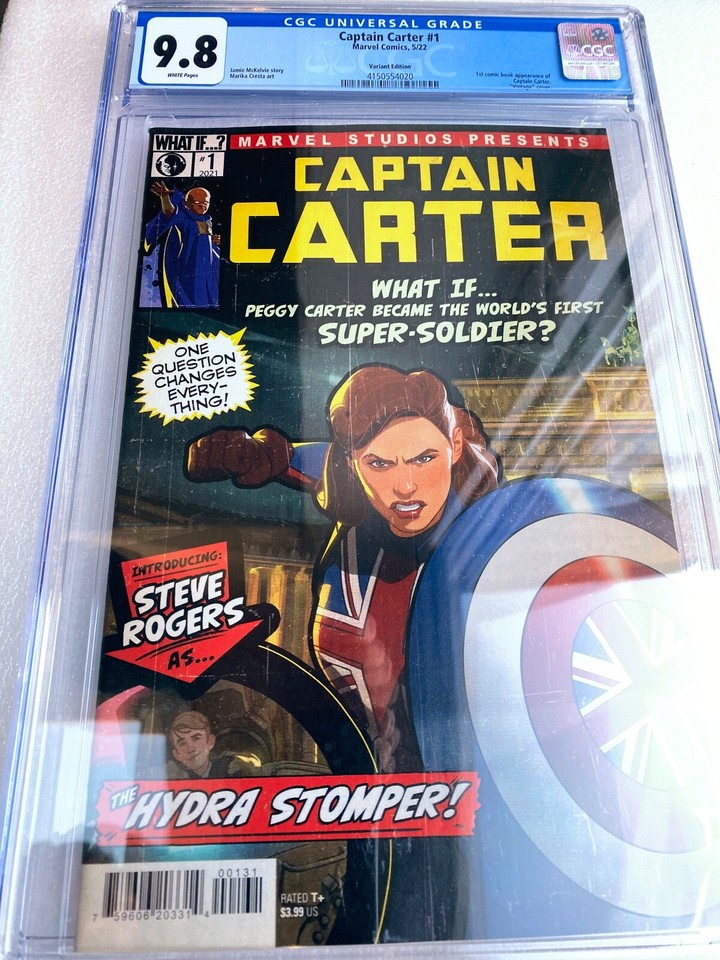 CAPTAIN CARTER #1 1:25 ANIMATION VARIANT CGC 9.8 1ST APP CAPTAIN CARTER ...