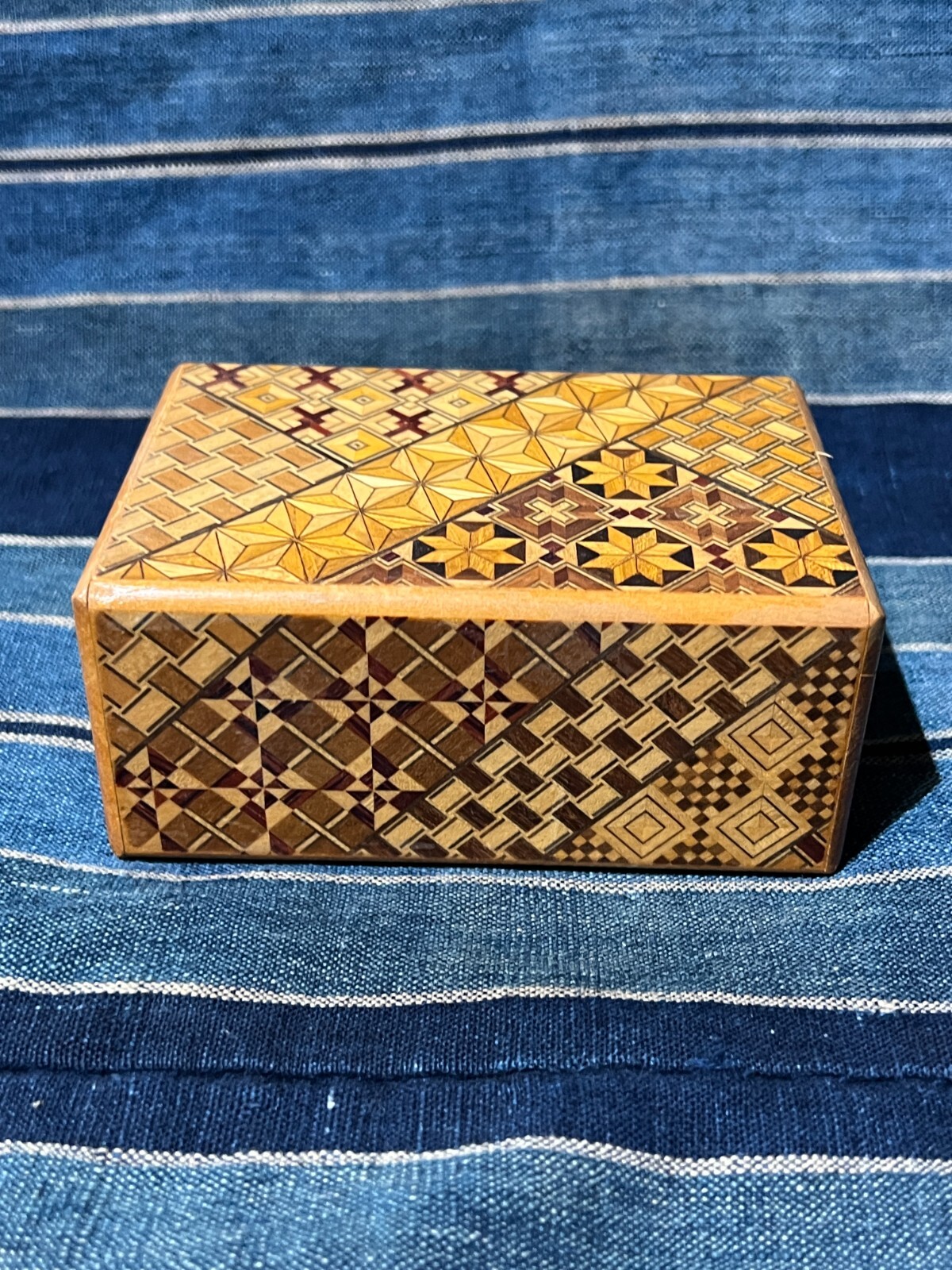 Japanese Yosegi Puzzle Box Wooden Trick Box small size vintage hakone ...
