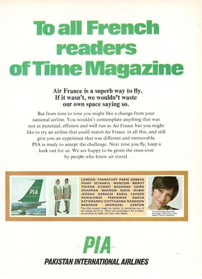 Pakistan Airlines Pia Company Airline Advertising Original 1972 to All ...