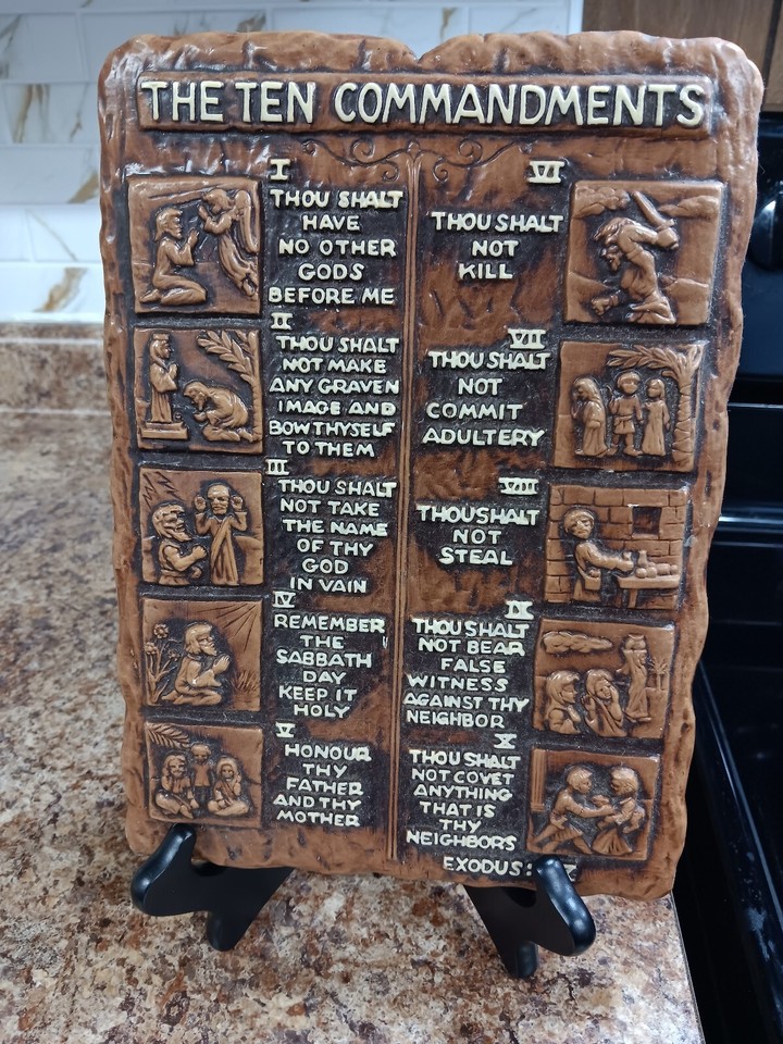 The Ten Commandments Wall Decor - 10 Commandments Wall Art, Religious ...