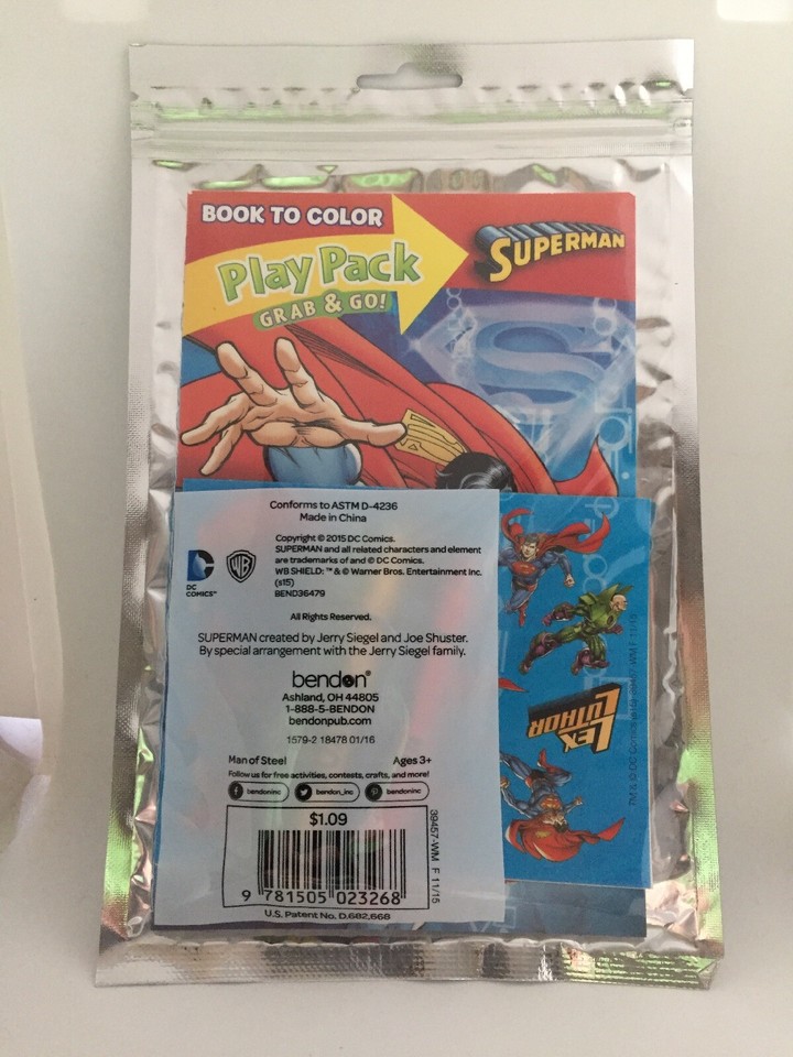Superman Play Pack Grab & Go Coloring Book Crayons & Stickers NEW | eBay