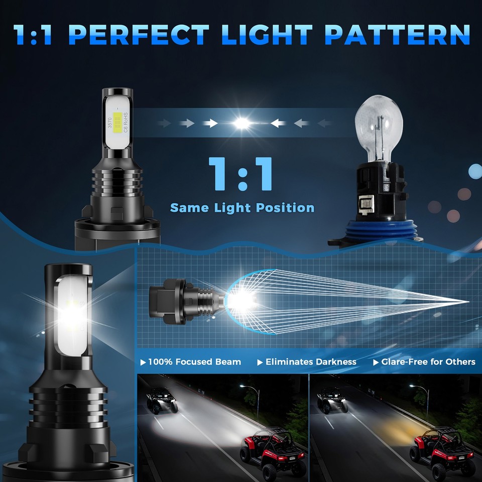 34901-HP5-601 LED Headlight Bulbs For 2005-2020 Honda Foreman 500 ...