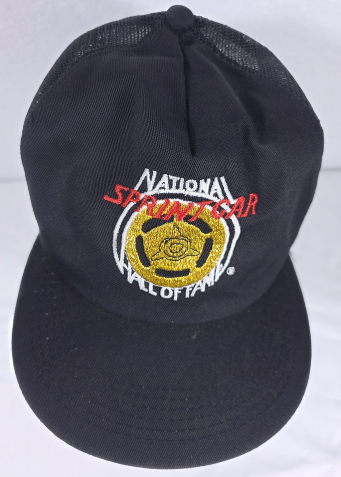Vintage Black National Sprint Car Hall Of Fame Trucker Hat Cap Mesh ...
