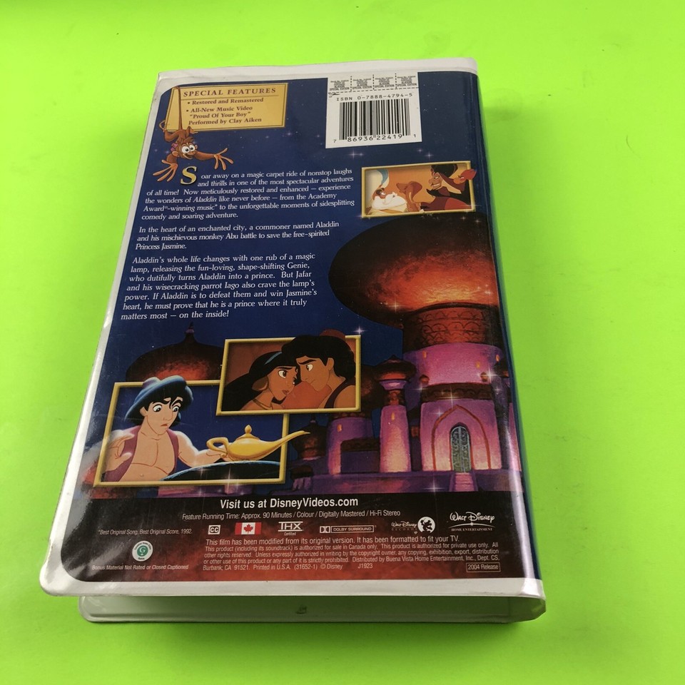 Aladdin (VHS, 2004, Special Edition) Platinum Edition, Clamshell)-055 ...