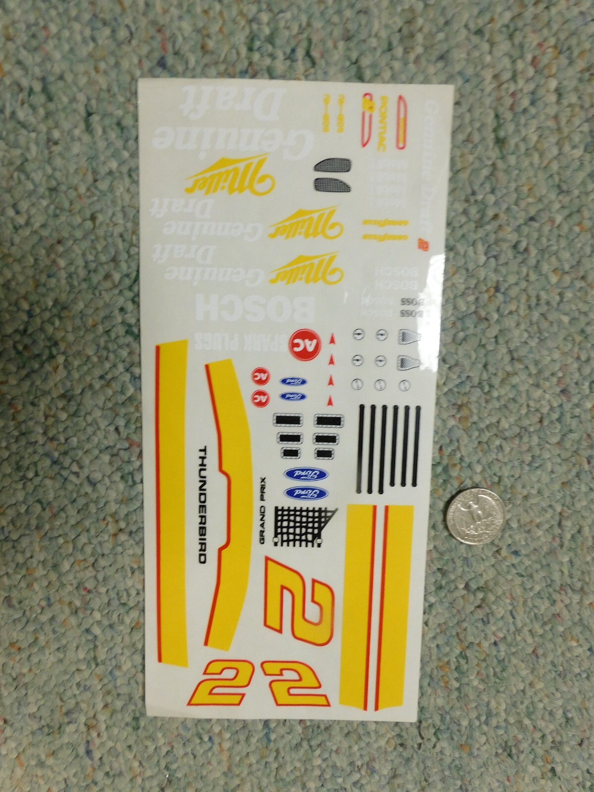 Fred Cady decals 1/24 1/25 #2 Bosch Miller Genuine Draft Thunderbird ...