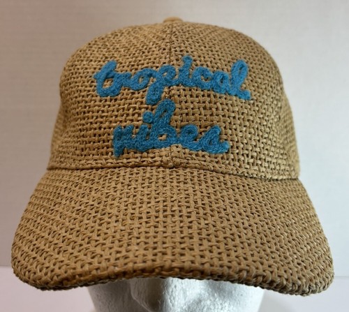 Straw Burlap Hat Tropic Vibes Adjustable | eBay