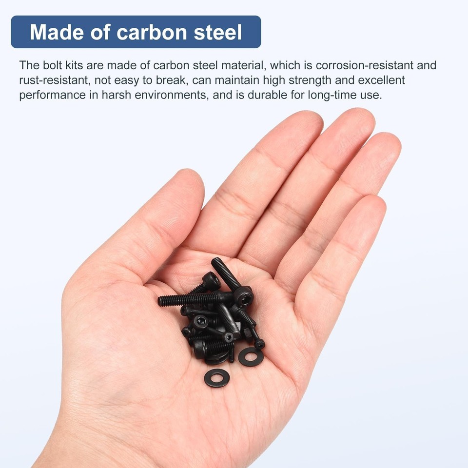 25Pcs M6 Metric Screw Assortment, M6 Bolts Socket Head Screws, 12.9 ...