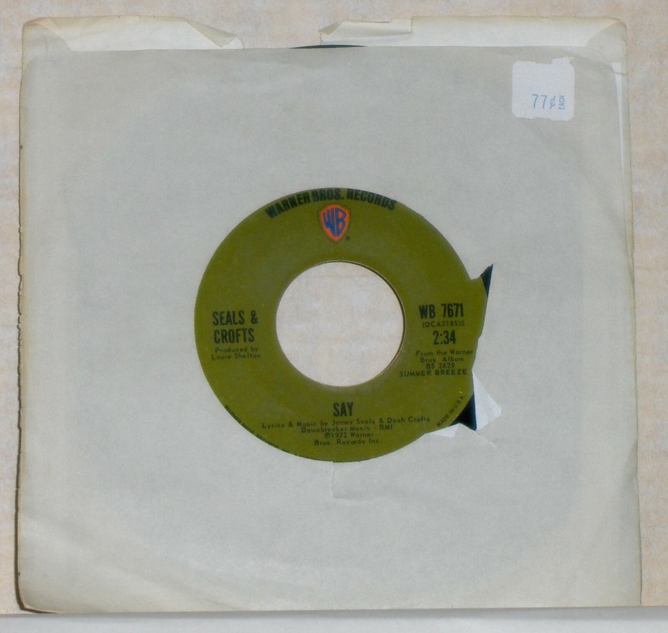 Seals and Crofts - Hummingbird / Say - 45 Single Record | eBay