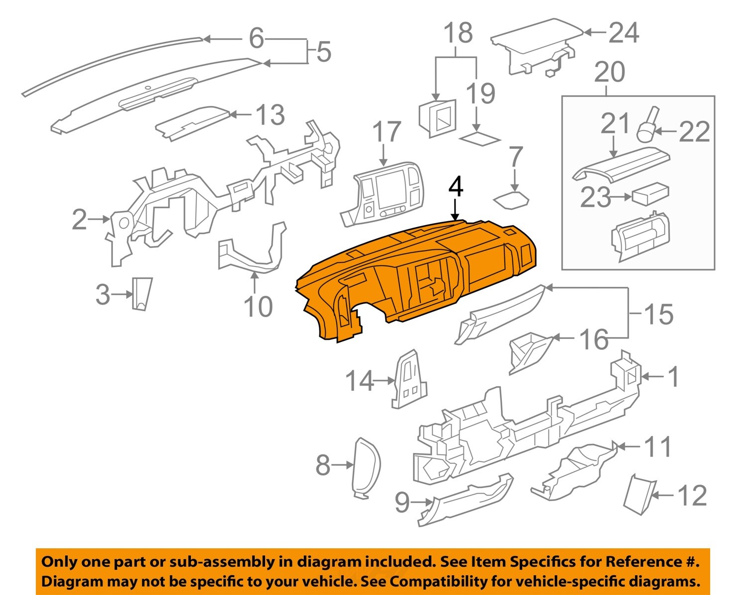 GM OEM 12-14 Sierra 1500 Instrument Panel-Instrument Panel 23224738 | eBay