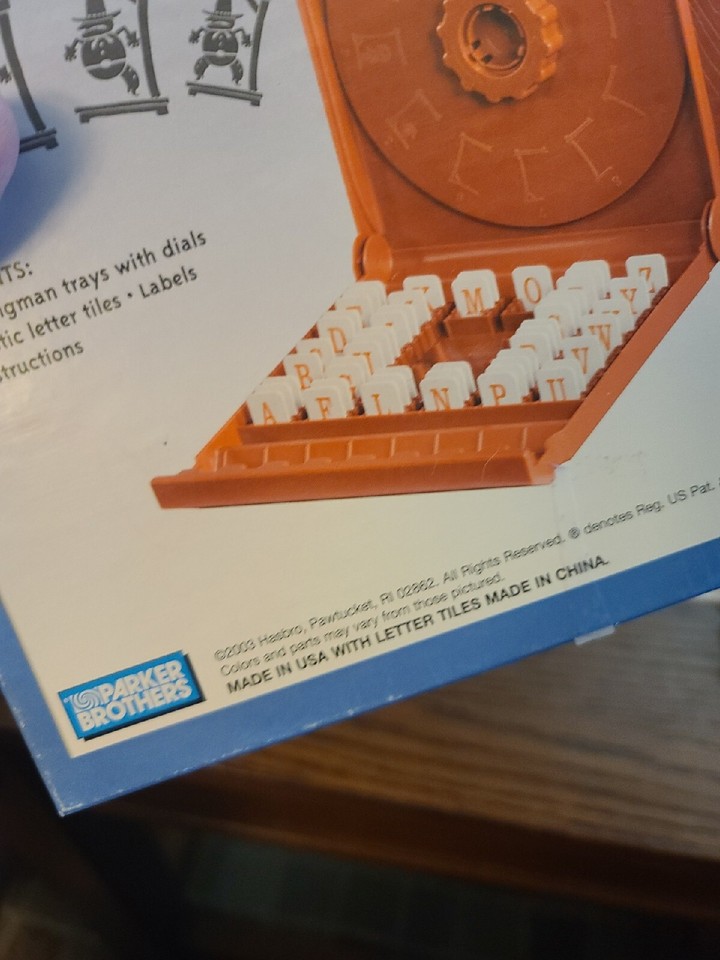 2003 Hangman Board Game - Parker Brothers Word Guessing Game - HASBRO ...