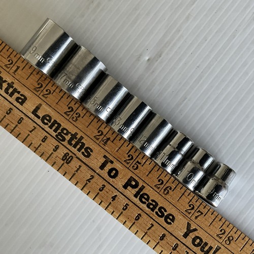 Craftsman Shallow Socket Set Metric 19 17 15 13 12 11 10 9 Made in USA ...