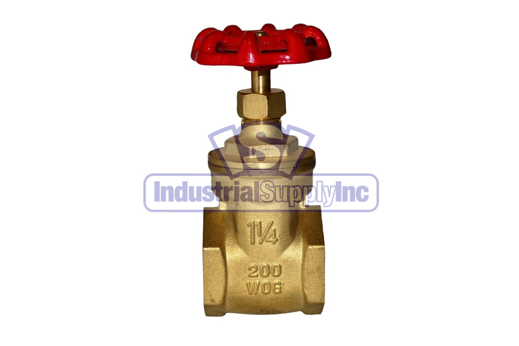 Gate Valve | Full Port | 1-1/4" NPT Threads | Brass | Industrial Supply ...