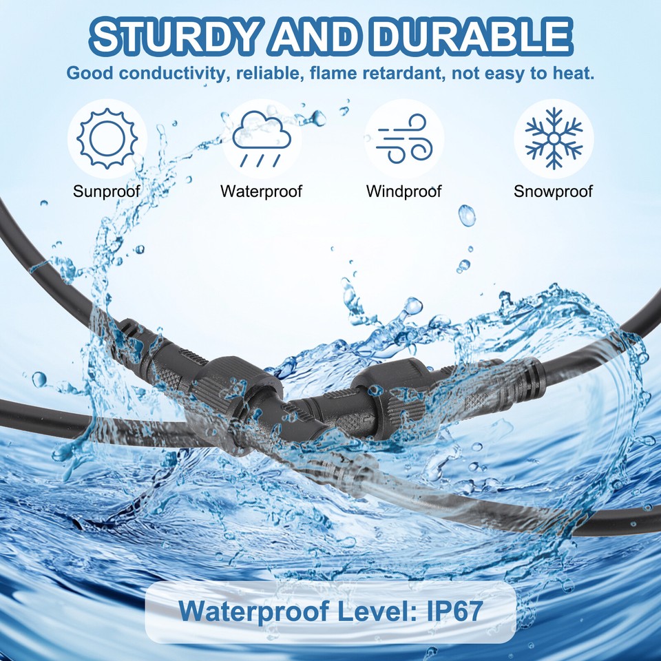 9.84Ft 17AWG 4 Pin Extension Cable Wire with 7.87" Male Female ...