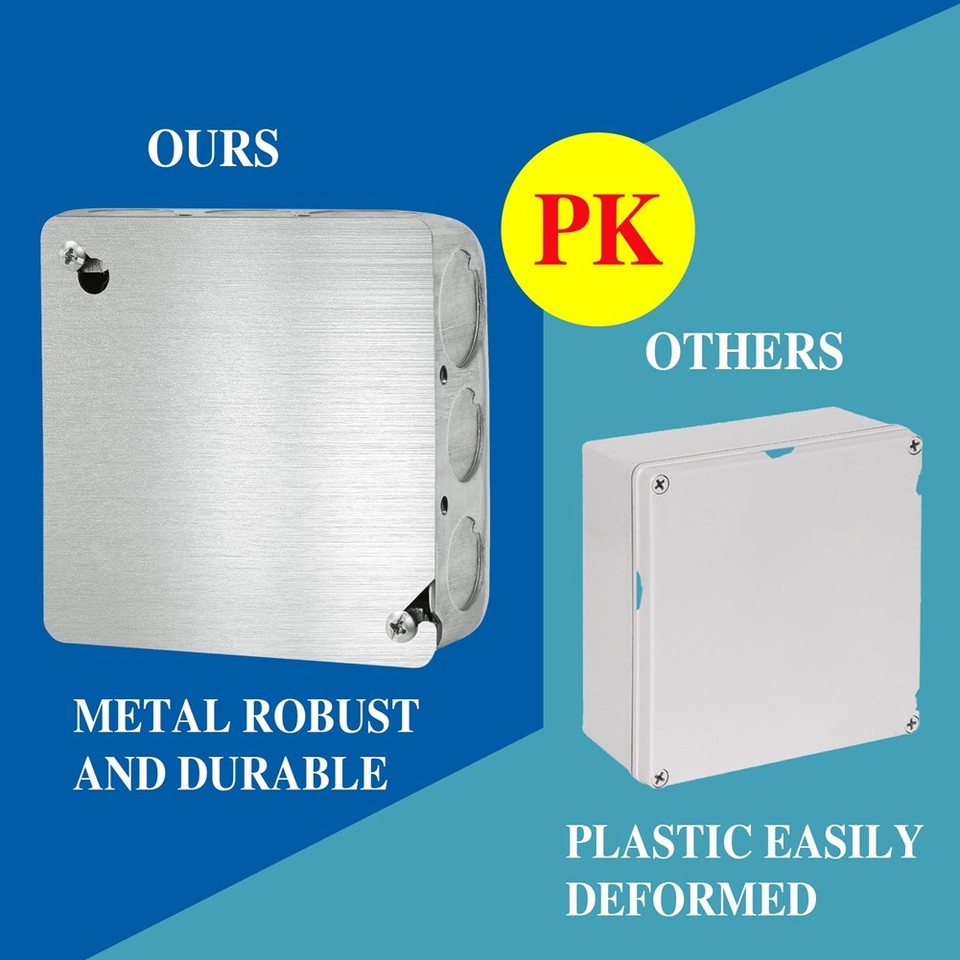 4x4In Metal Electrical Box Cover Plates, 4 Pcs Electric Box Cover Plate ...