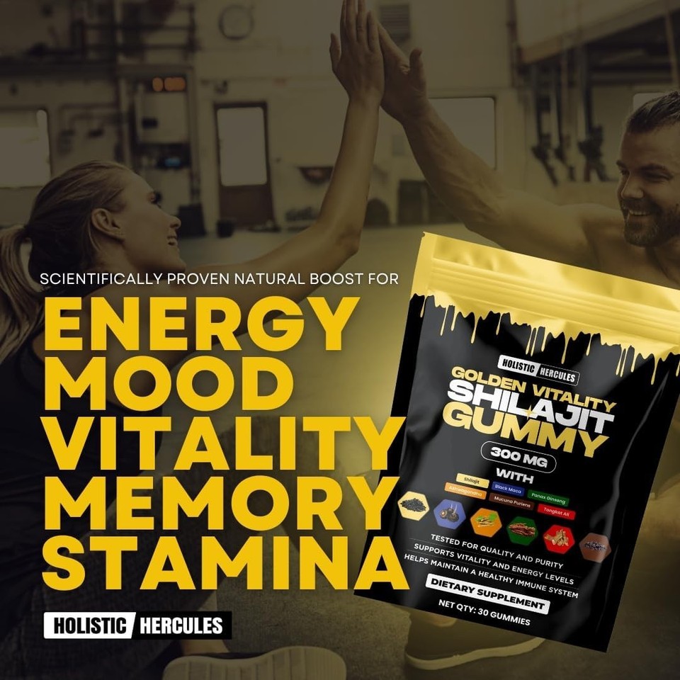 Holistic Hercules Himalayan Gold Shilajit Gummies with Ashwagandha ...