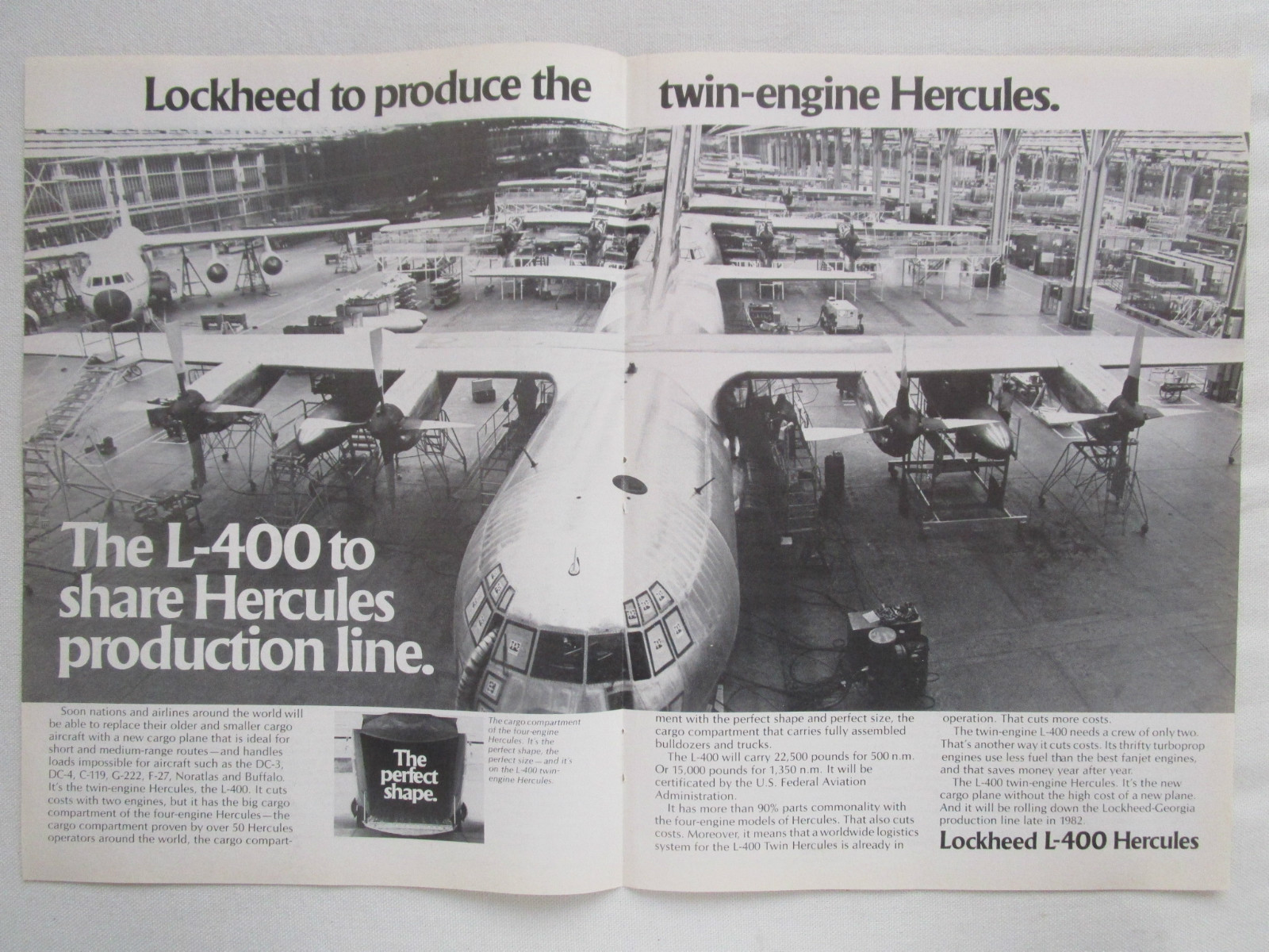 2/1980 PUB LOCKHEED L-400 TWIN ENGINE HERCULES CARGO AIRCRAFT ...