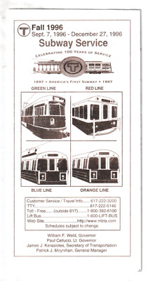 BOSTON - MBTA Sept. 7, 1996 Timetables and Map ( MINT ) | eBay
