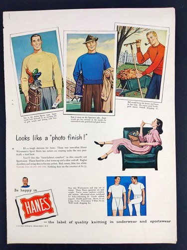 1948 Hanes Vintage Magazine Print Ad | eBay