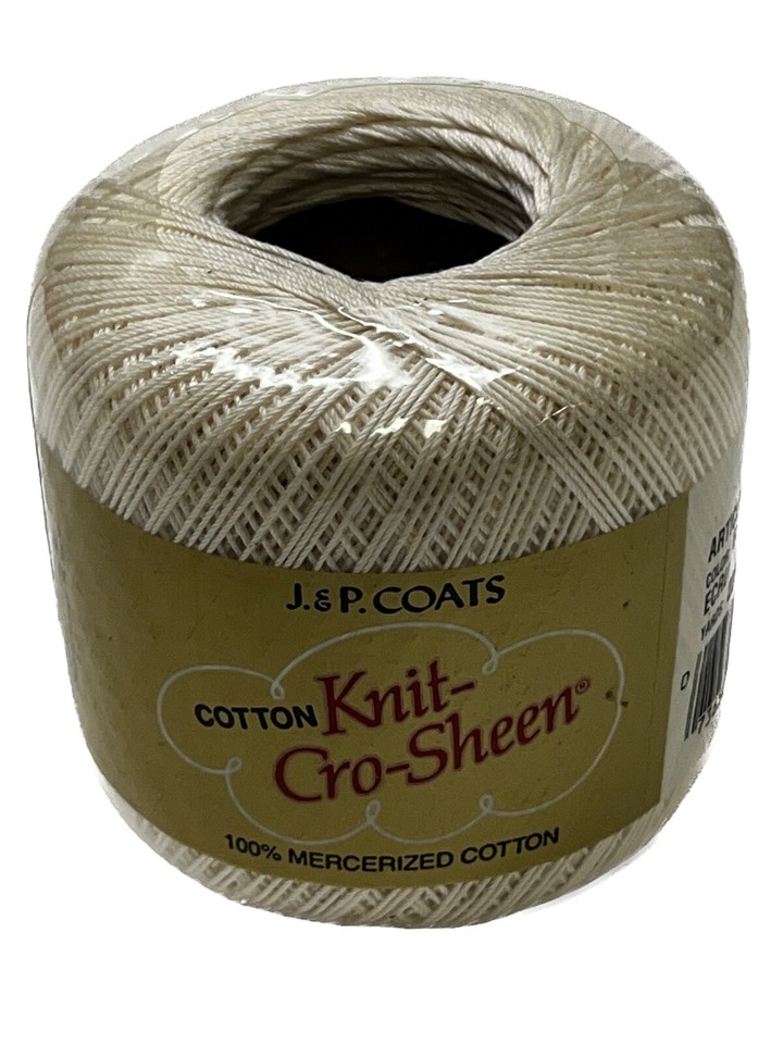 New sealed: J&P Coats KNIT-CRO-SHEEN 100% Mercerized Crochet Cotton: 24 ...