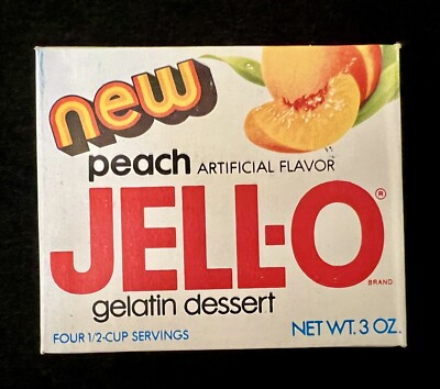 Vintage Peach Flavored JELLO Gelatin SEALED UNOPENED Box PROP 1970s ...