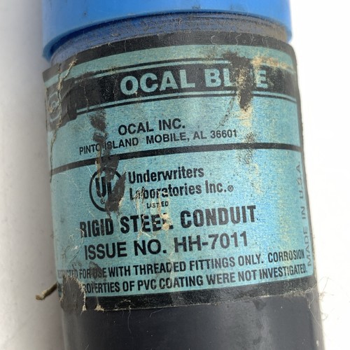Lot of (2) Ocal Blue PVC Coated 1” 90Degree Rigid Steel Elbow Conduit ...