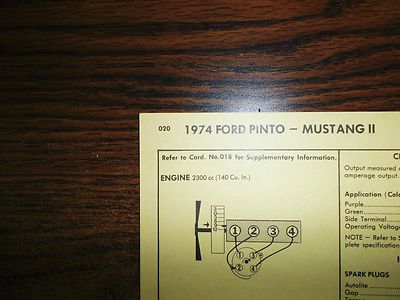 1974 Ford Mustang & Mercury Capri FOUR Series Model 2300cc L4 2BBL Tune ...