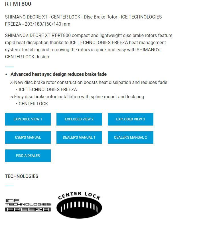 Shimano XT Ice-Tech SM-RT86 6 Bolts Disc Brake Rotors 140/160/180/203mm ...