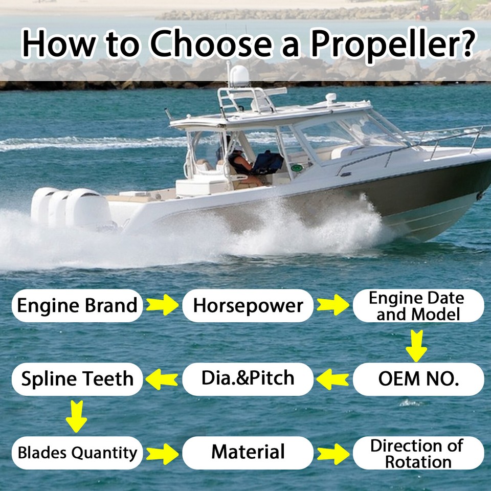 10 3/8 x 13 Boat Propeller for Yamaha Engine 25-60HP 6H5-45945-00-00 13 ...