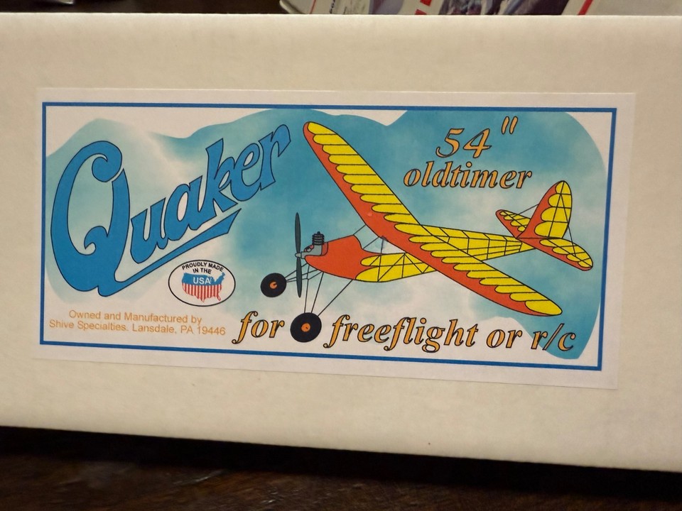 Shive Specialties Quaker 54" Oldtimer RC Freeflight Balsa Model ...
