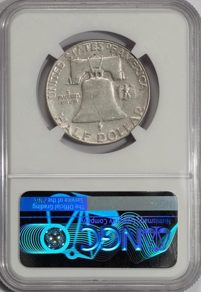 1951 S NGC AU53 Struck In Retained Staple Franklin Silver Half Dollar ...