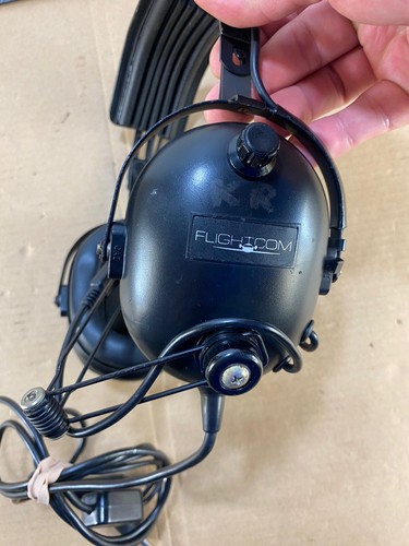 Flightcom Classic ANR Aviation Flight Pilot Headset Vintage Military | eBay