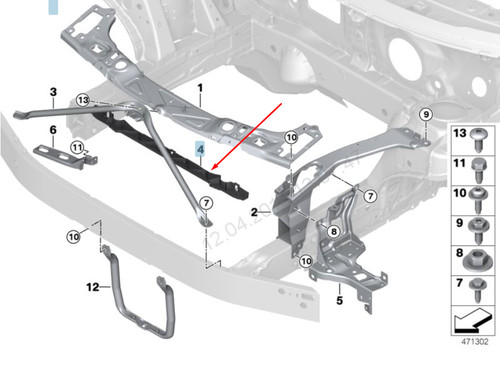 NEW BMW 2 F45 RADIATOR SUPPORT UPPER SEAL TRIM 51647347596 7347596 2015 ...