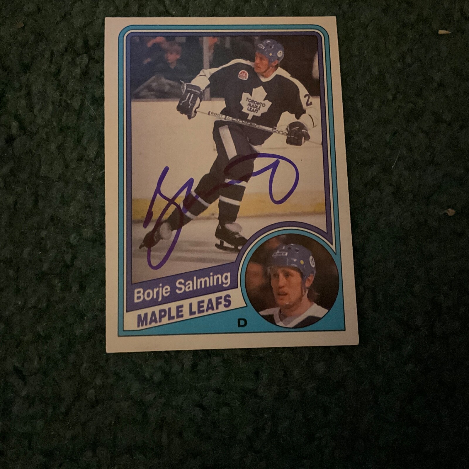 Autographed 1984-85. Topps BORJE SALMING. HOF. #G-1 | eBay