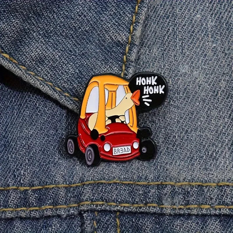New Cartoon Goose in Car HONK HONK pin badge tie pin badge metal Enamel ...