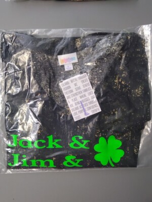 BNWT CUSTOM LuLaRoe Size L (14/16) IRIS Tunic Top St Pattys Day Black ...