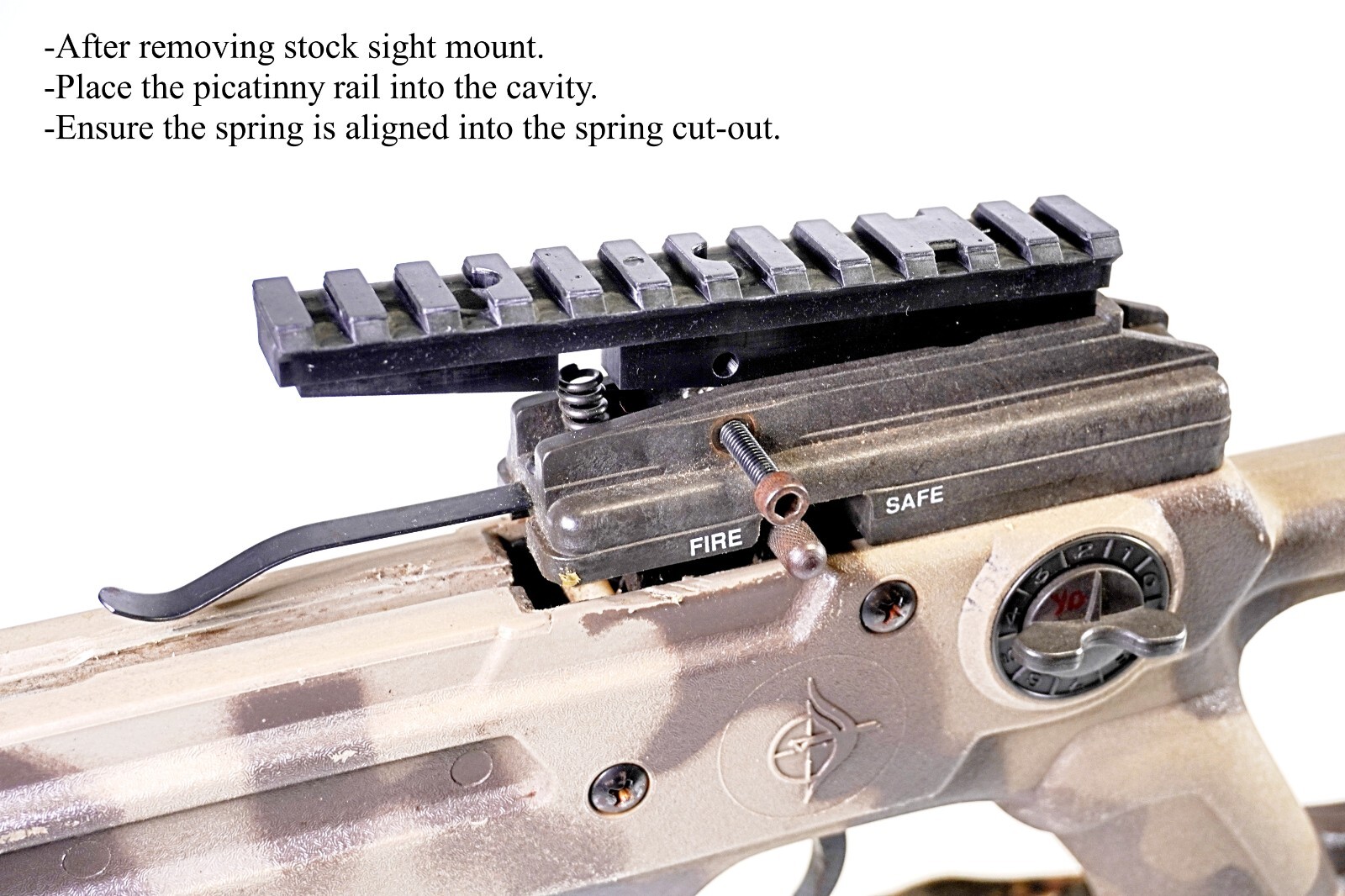 HORTON CROSSBOW SCOPE MOUNT 7/8 DOVETAIL PICATINNY BASE RAIL SIGHT PART ...